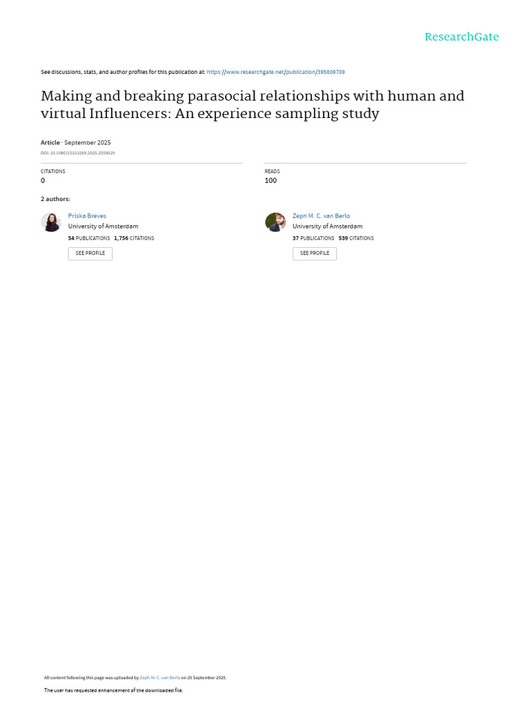 8.making and Breaking Parasocial Relationships With Human and Virtual ...