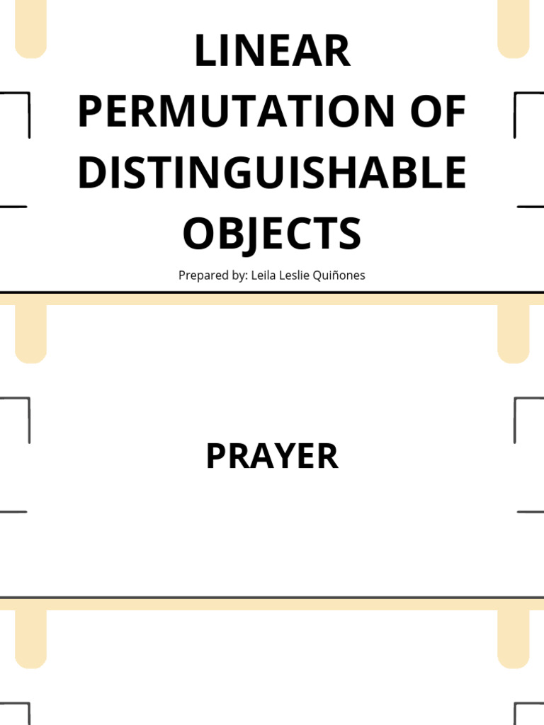 WEEK 1.1 Linear Permutation of Distinguishable Objects | PDF ...