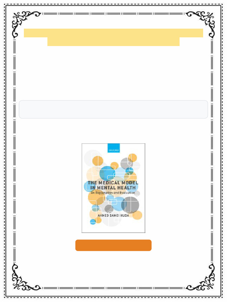 The Medical Model in Mental Health. An Explanation and Evaluation 1st ...