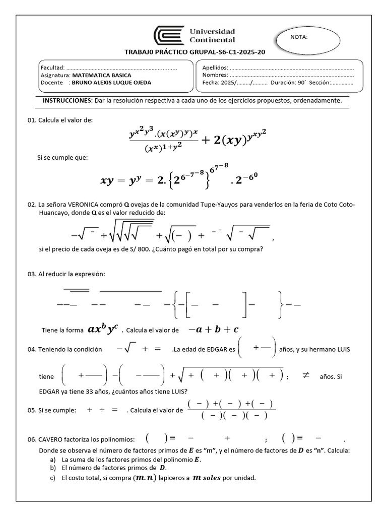Trabajo Práctico Grupal-Matematica Basica-C1-2025-20-8888 | PDF | Matemáticas | Teoría de los ...