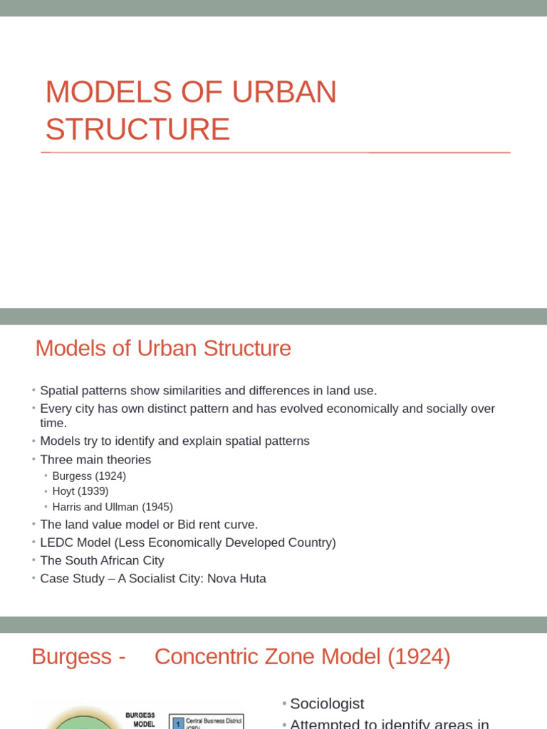 Urban Structure Models Explained | PDF | City | Economics
