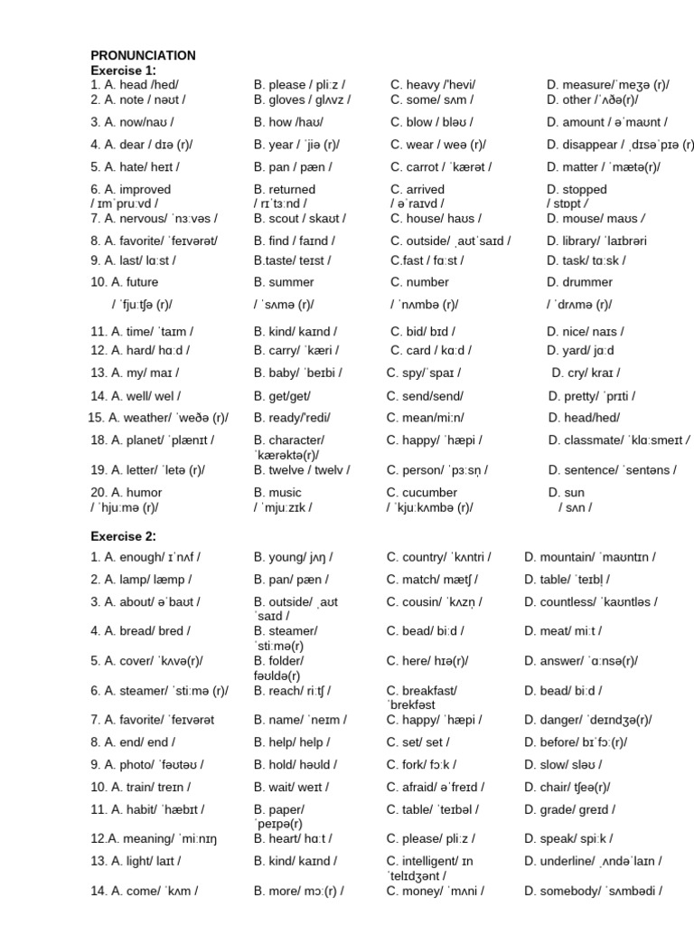 Pronunciation Exercises for English Learners | PDF | Chess | Chess Theory
