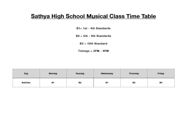Time Table | PDF