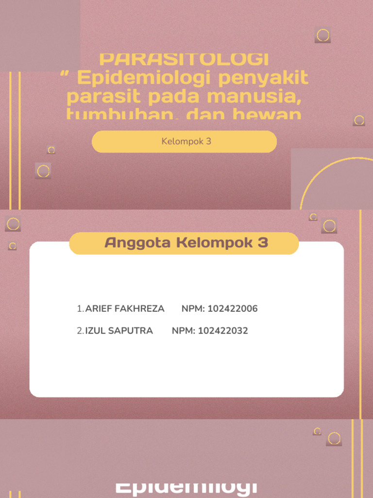 Epidemiologi Penyakit Parasit Manusia | PDF