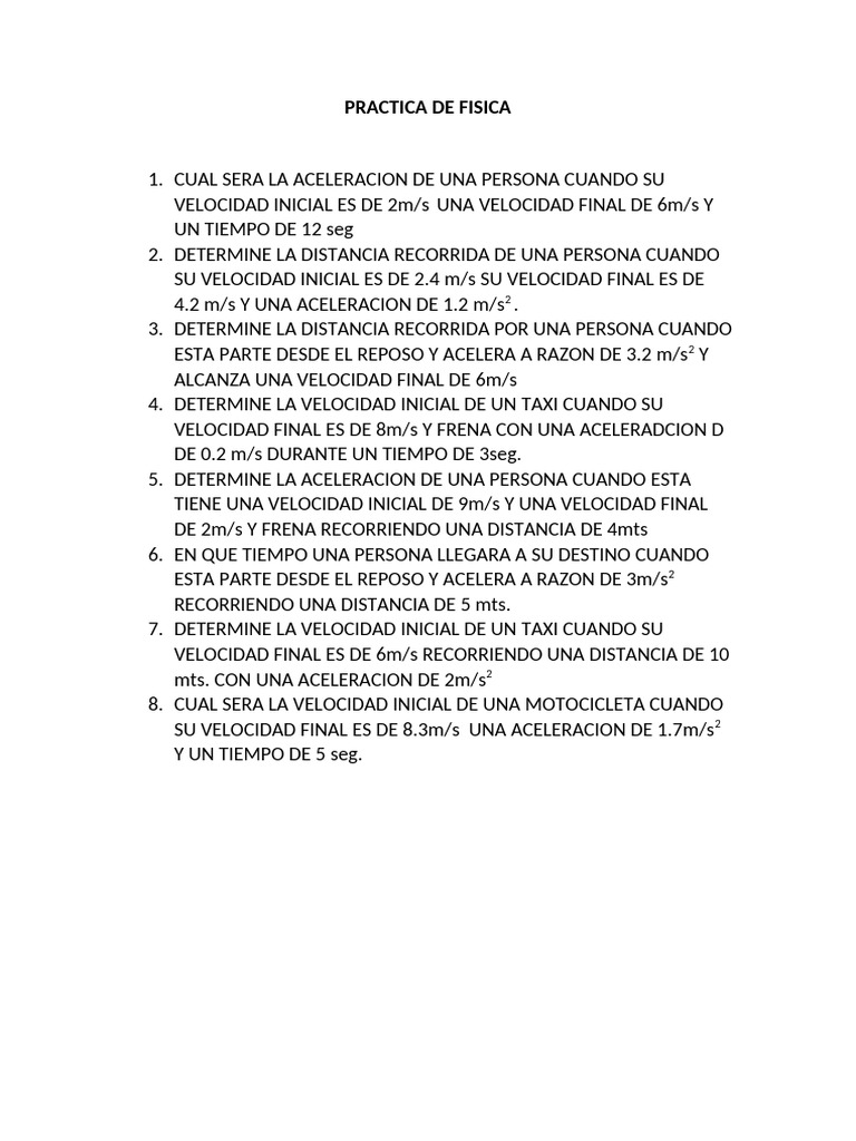 Practica de Fisica Mruv | PDF