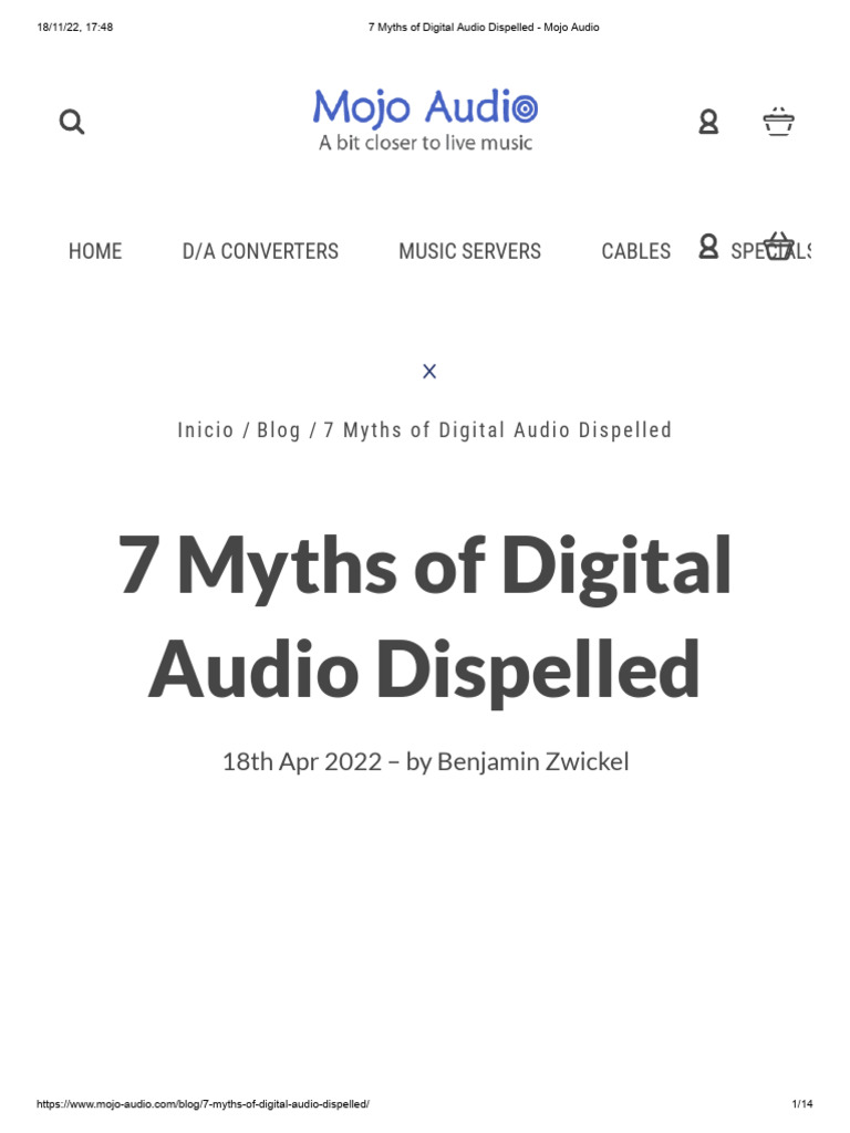 Debunking 7 Digital Audio Myths | PDF | Data Compression | Digital To ...