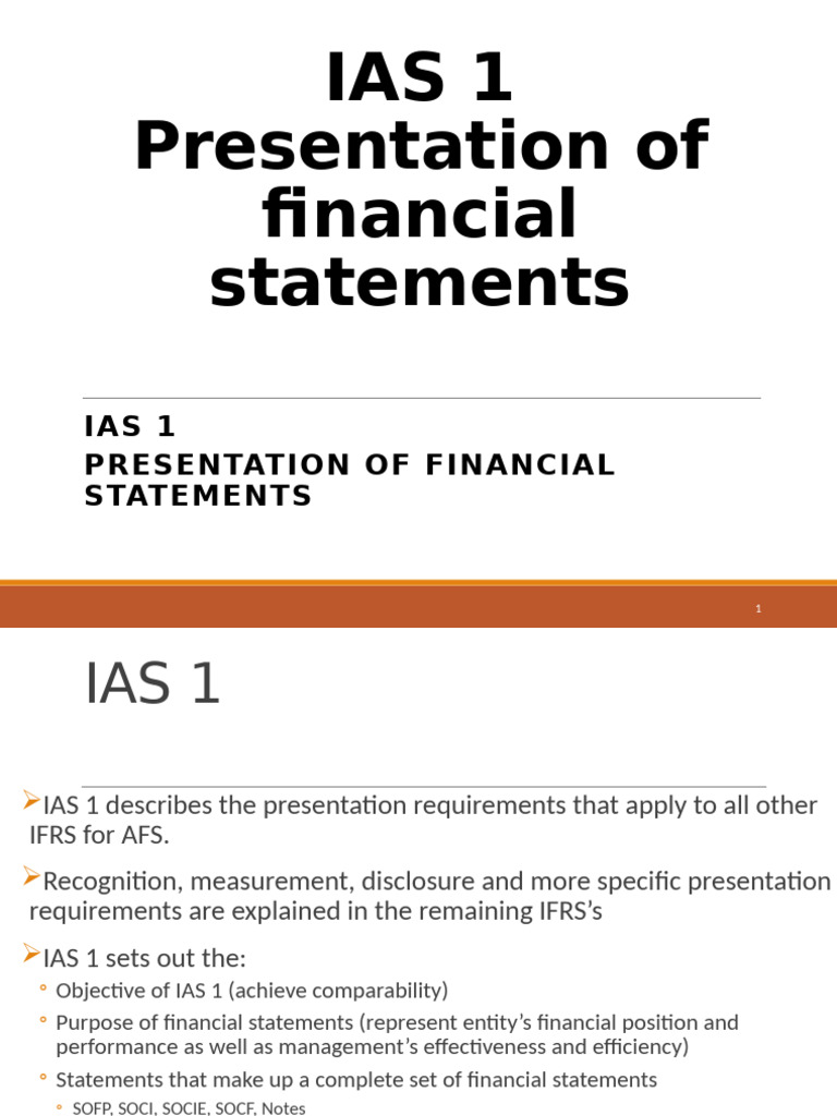 IAS 1: Financial Statement Presentation | PDF | International Financial ...