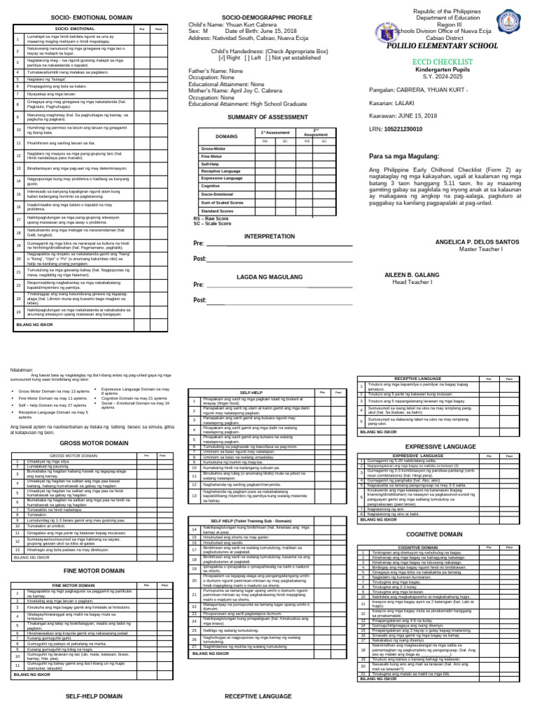 Ecd Checklist New 2024 2025 | PDF