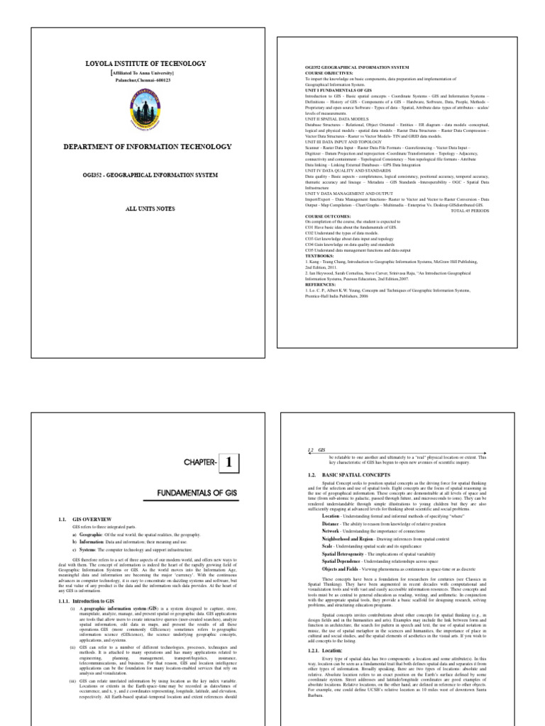 GIS Course Notes and Fundamentals | PDF | Geographic Information System ...