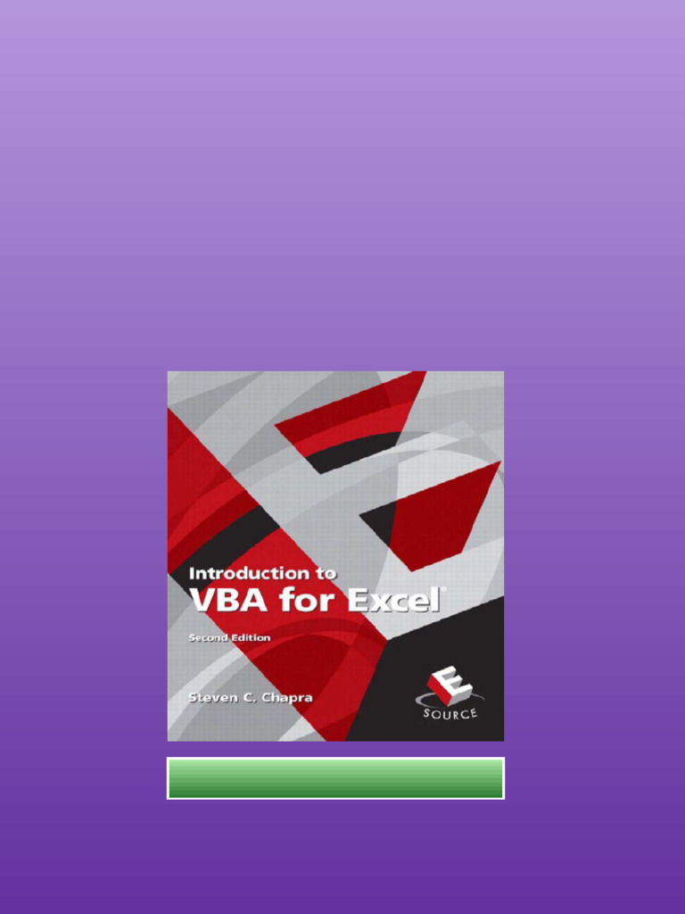 Introduction To Vba For Excel 2 Ed Chapra Steven C download full chapters | PDF | Microsoft Excel