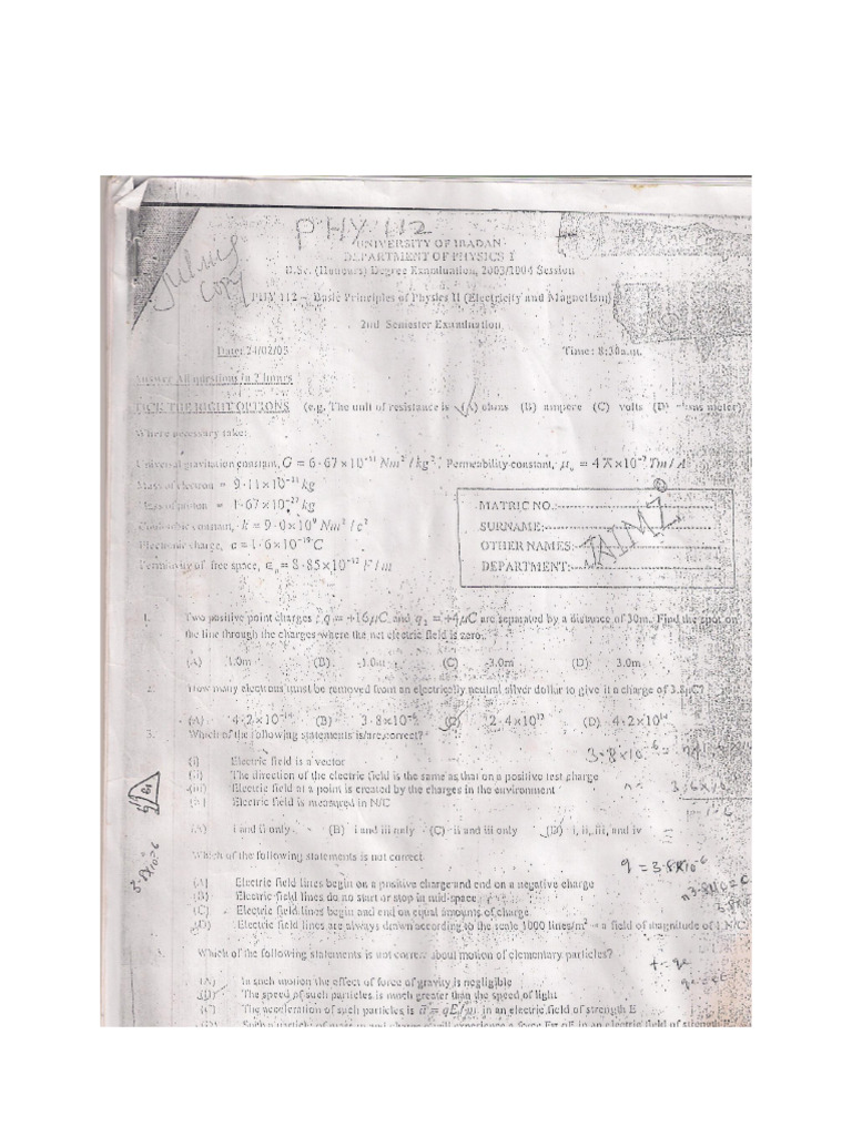Phy 104 Q | PDF
