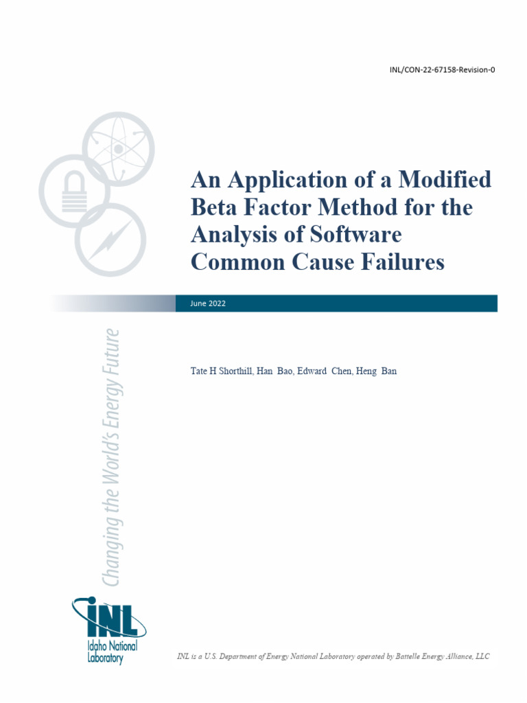 Modified Beta Factor for Software CCFs | PDF | Software Testing ...