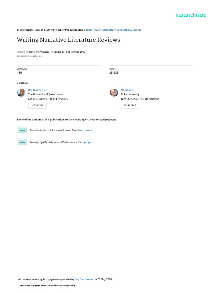Writing Effective Narrative Reviews | PDF | Hypothesis | Evidence