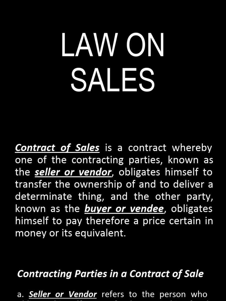 Law On Sales | PDF | Lease | Auction