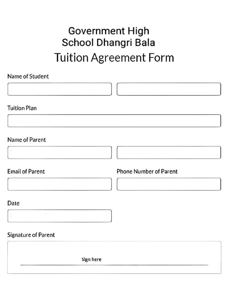 Tuition Agreement Form | PDF