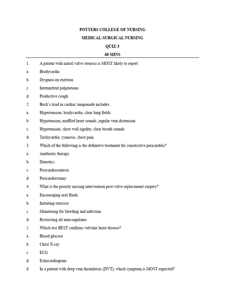 Medical-Surgical Nursing | PDF | Pneumonia | Heart