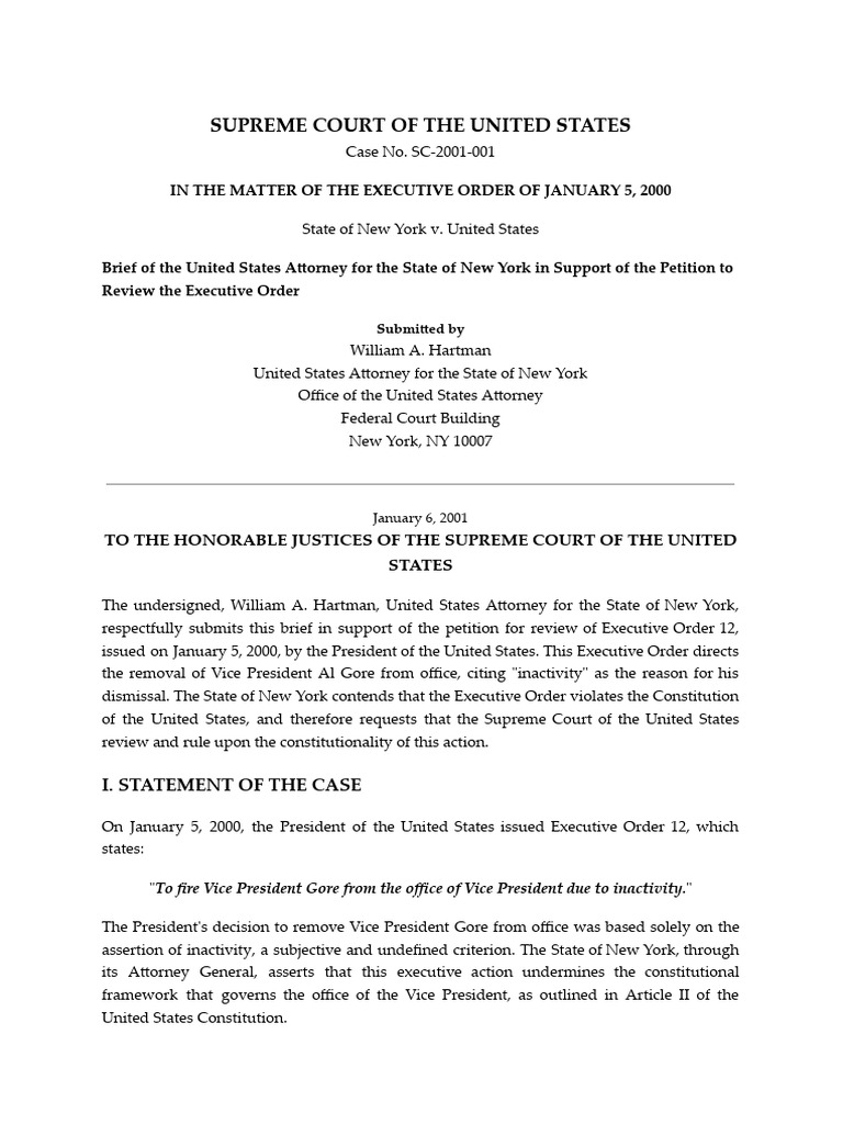 SC-2001-001 - State of New York v. United States | PDF | Due Process ...
