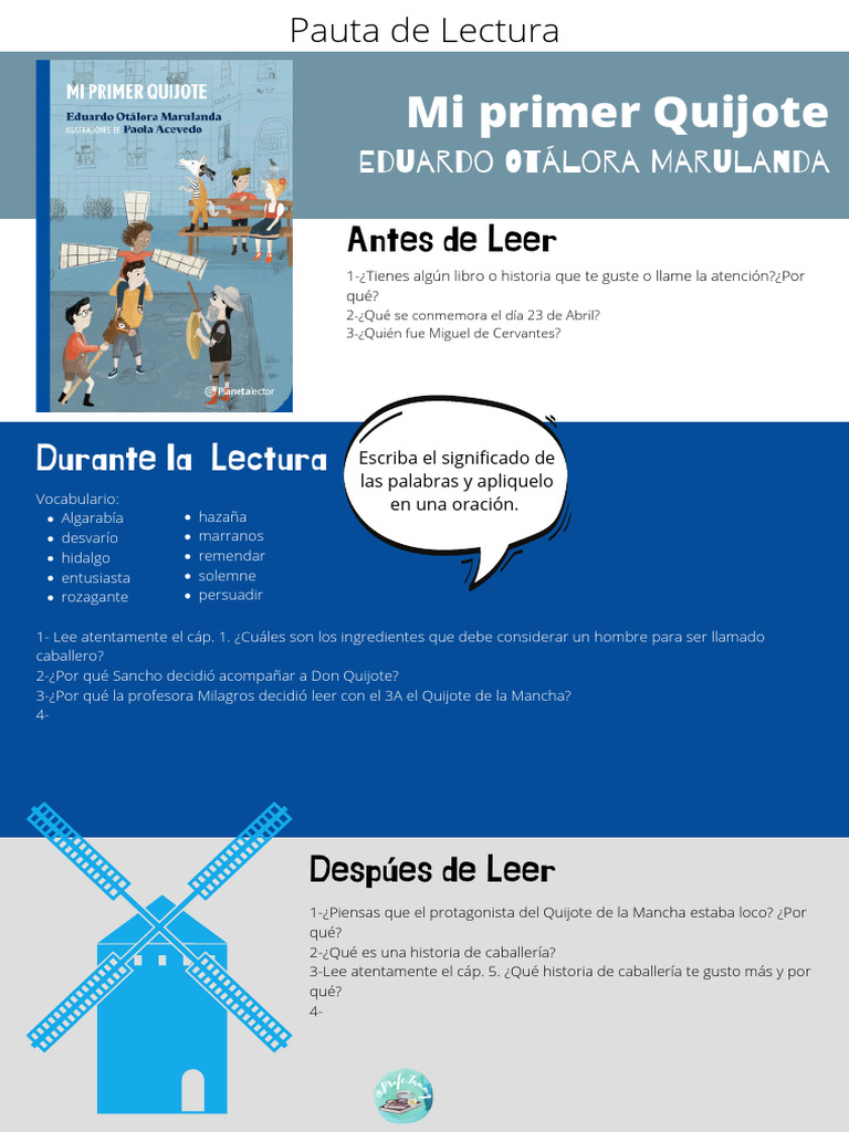 Vocabulario y Preguntas sobre Don Quijote | PDF