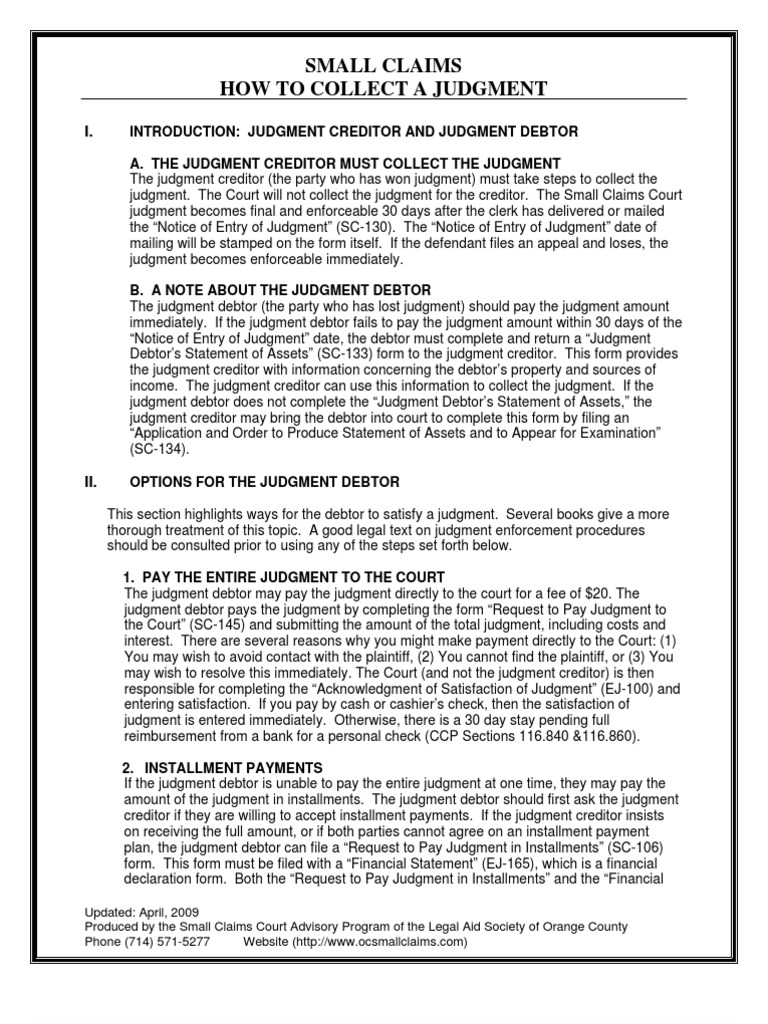 SC How To Collect | PDF | Collection Agency | Judgment (Law)