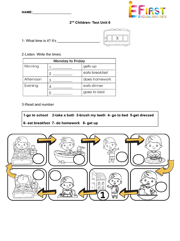 2nd Children - Test Unit 6 | PDF