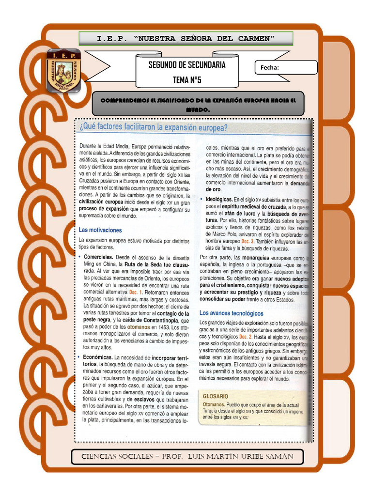 Tema 5 La Expansión Europea Hacia El Mundo | PDF