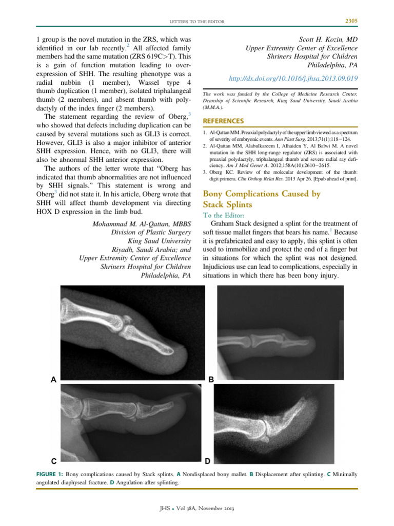Bony Complications Caused by Stack Splints Yjhsu | PDF | Limbs (Anatomy ...