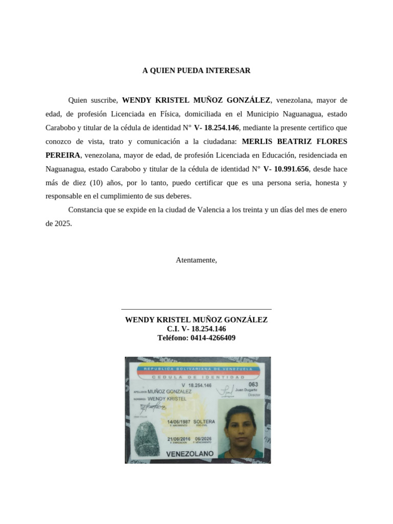 A Quien Pueda Interesar | PDF