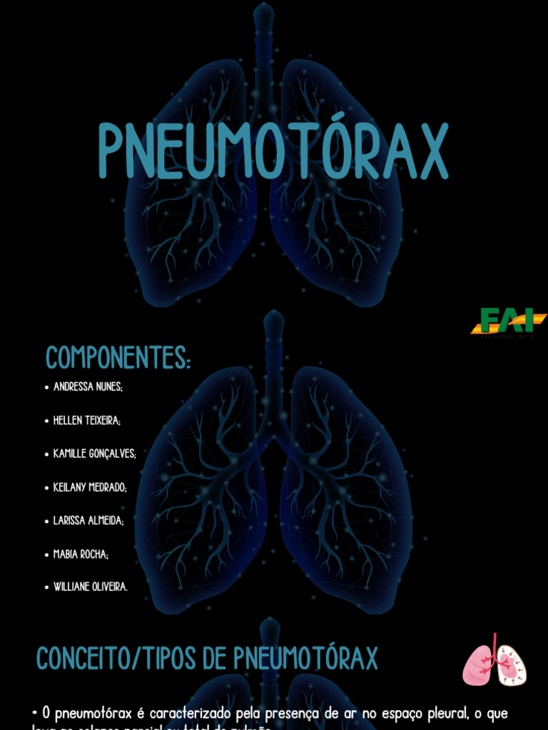 Pneumotórax: Tipos, Sintomas e Tratamento | PDF | Respiração | Doenças ...