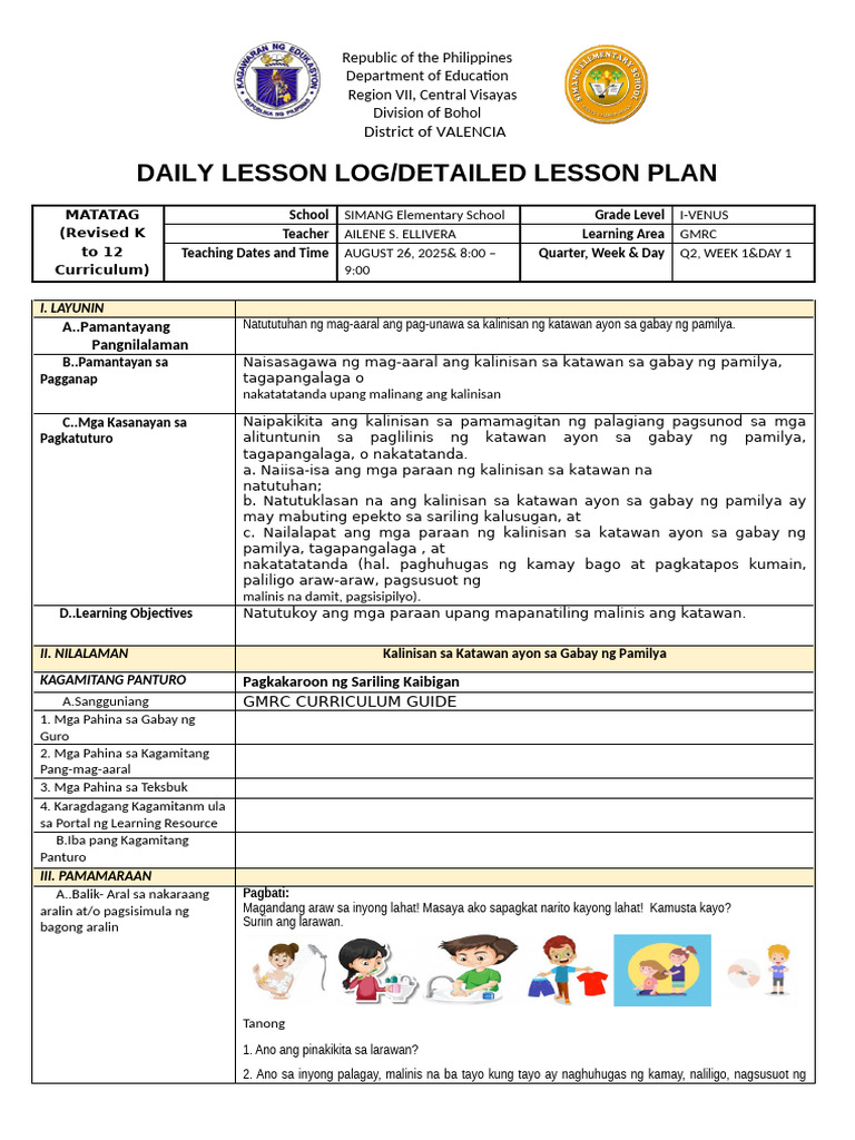 Q2 DLL-DLP-GMRC Week-1 | PDF