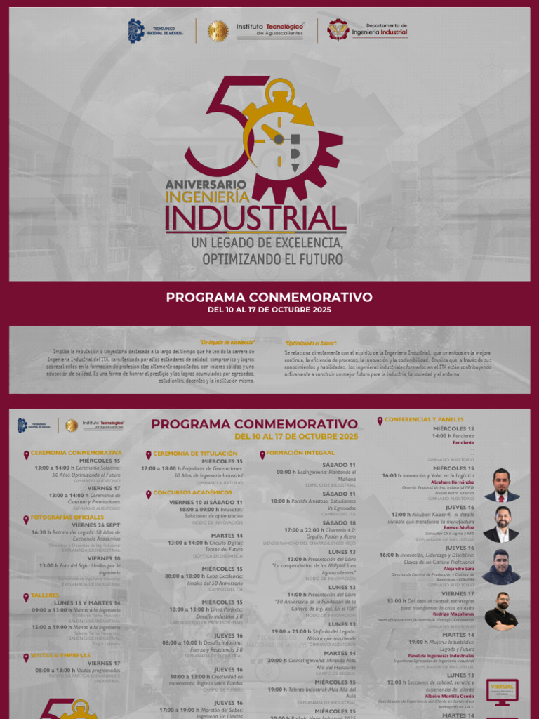 PROGRAMA 50 ANIVERSARIO_FINAL COMPLETO | PDF | Business | Producción y fabricación