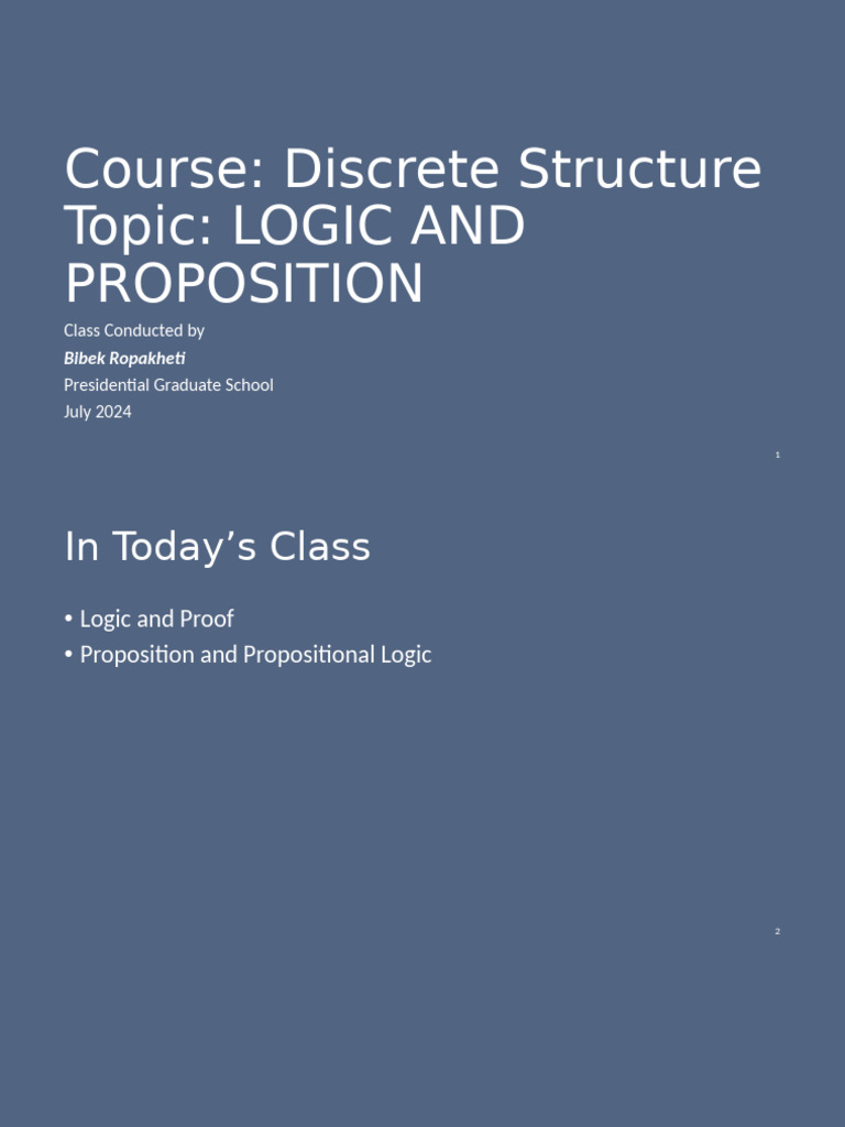 Logic PGS | PDF | Mathematical Logic | Mathematics