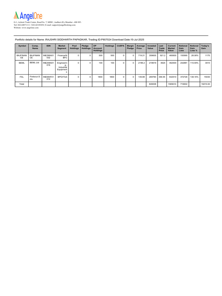 Equity Portfolio P807024 | PDF