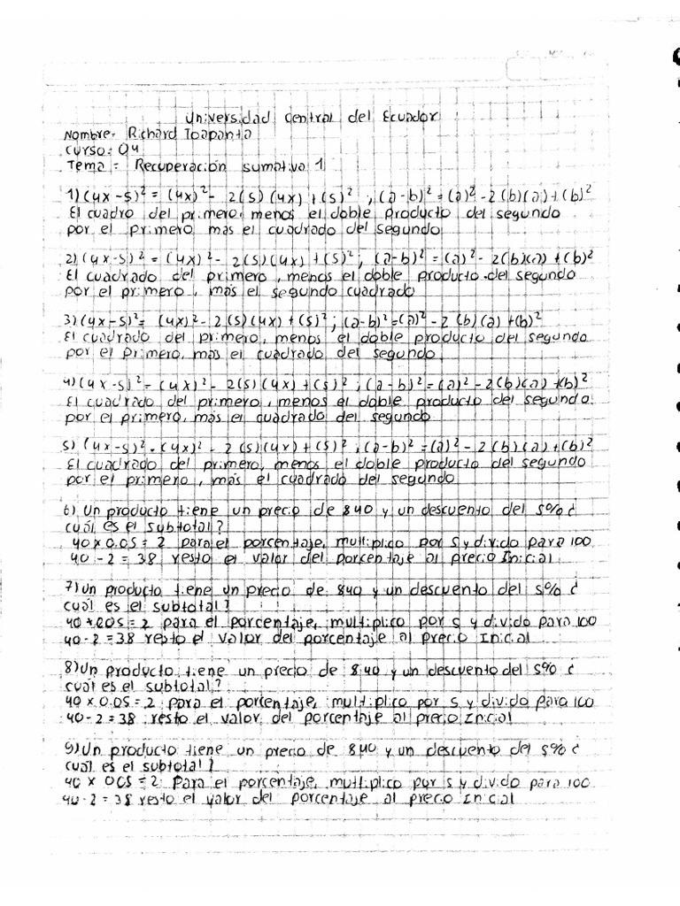 Recuperación Sumativa 1 | PDF