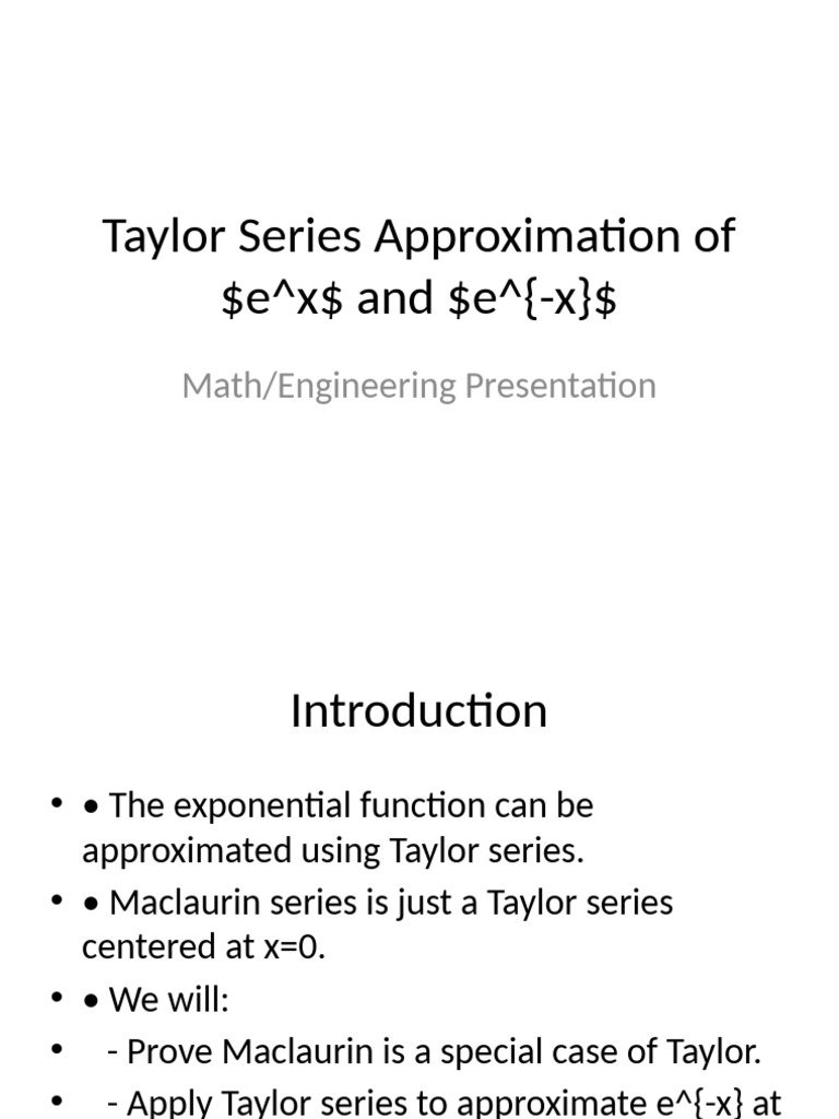 Taylor Series Presentation | PDF