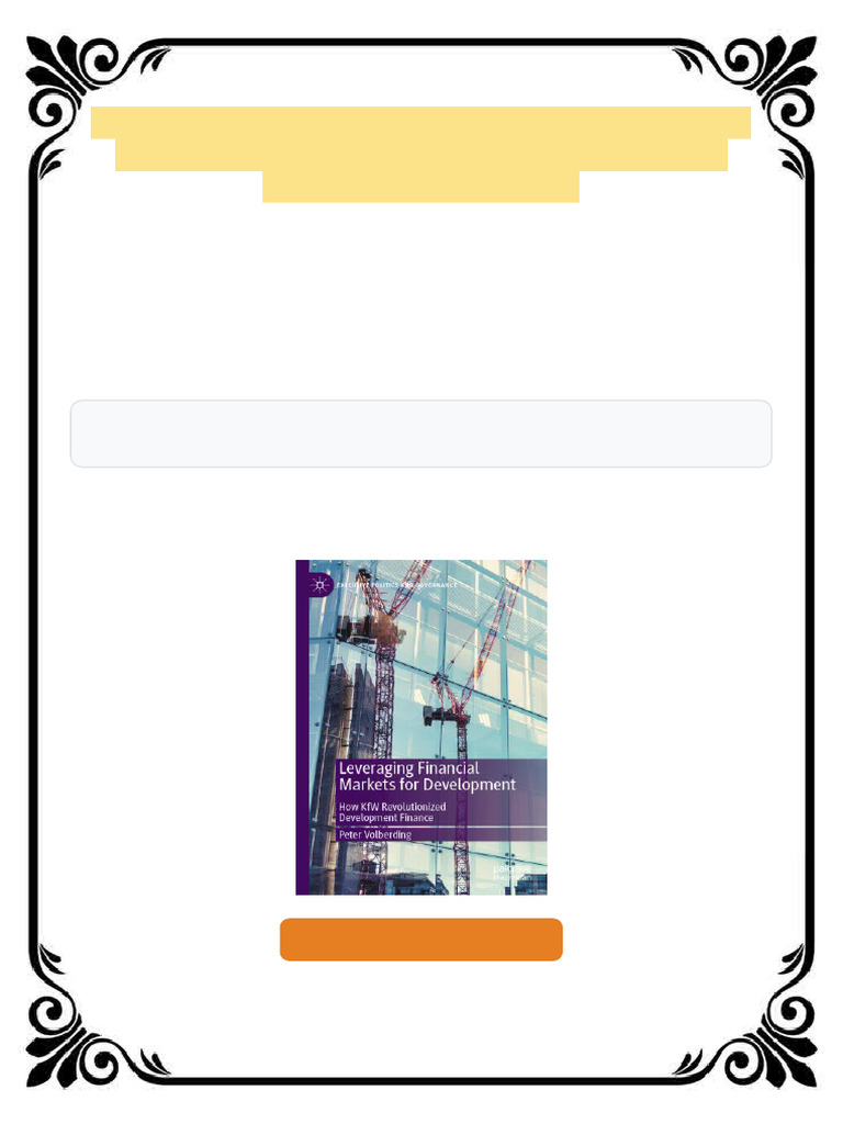 Leveraging Financial Markets for Development: How KfW Revolutionized ...