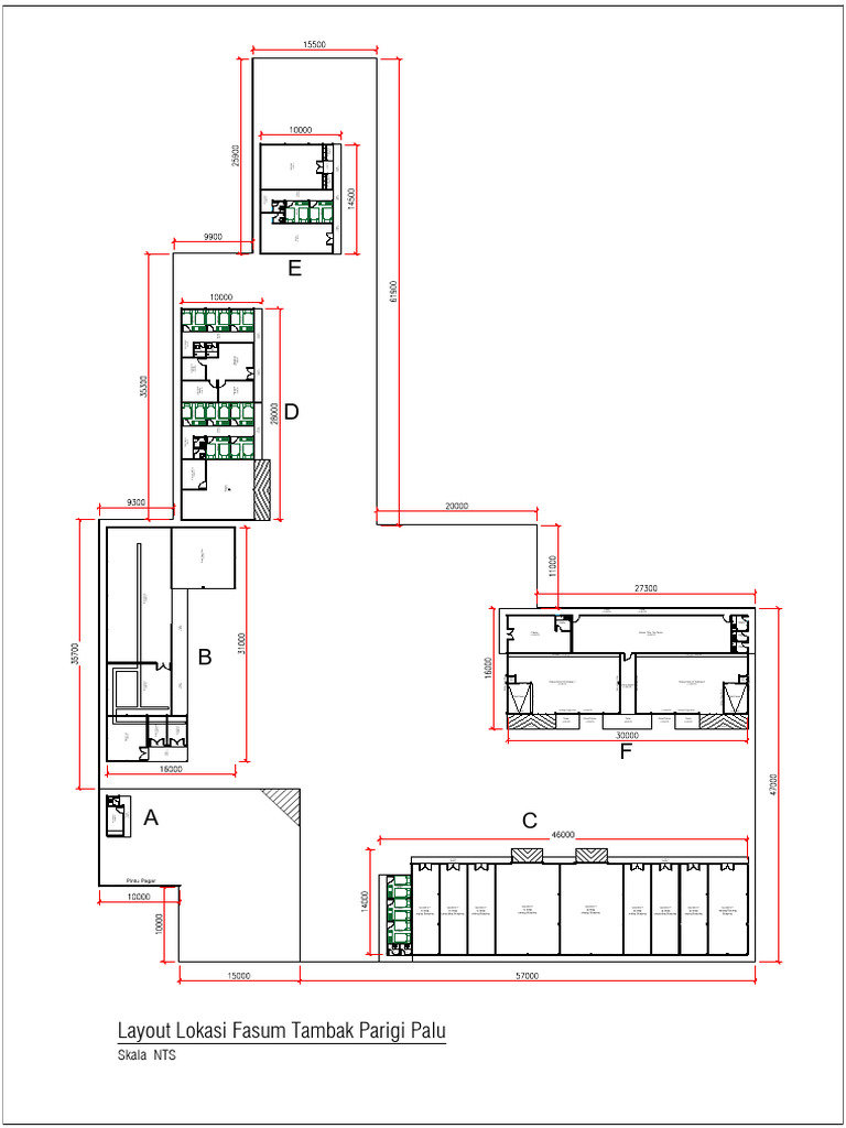 Layout, Denah Bangunan B,D,E (22 Mei 2025) | PDF