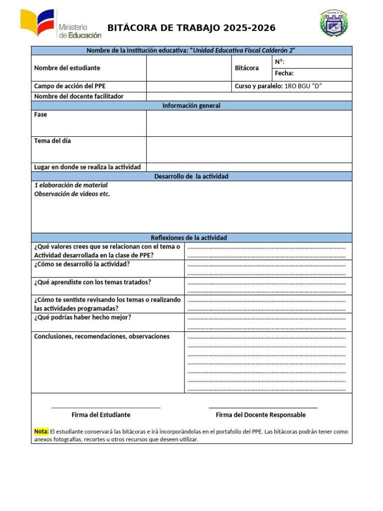 Bitacora Ejemplo | PDF | Aprendizaje