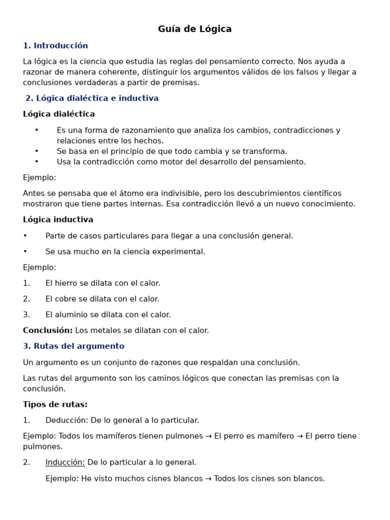 Guía Completa de Lógica y Argumentación | PDF | Lógica | Razonamiento ...