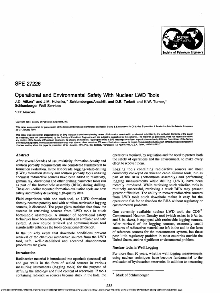 Nuclear LWD Tools: Safety & Efficiency | PDF | Gamma Ray | Neutron