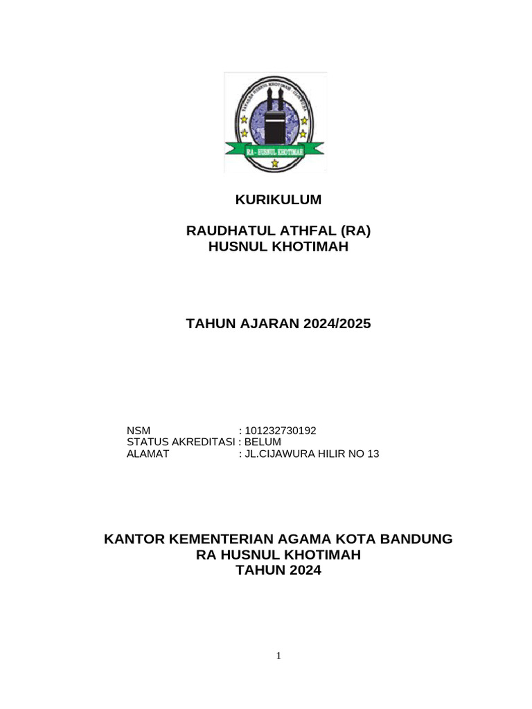 Template Dokumen Kurikulum Madrasah | PDF