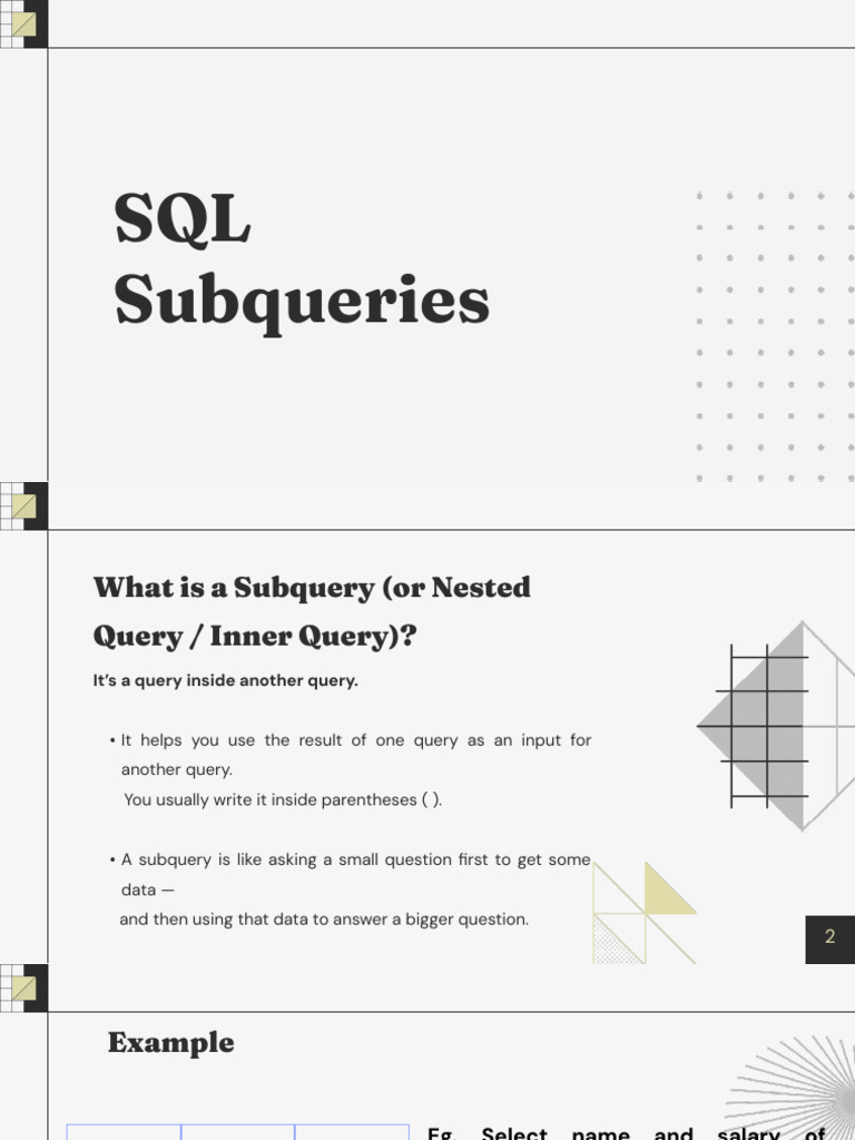 Subquery | PDF