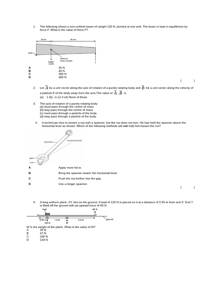 Rotation and Turning Effects DPP | PDF | Force | Center Of Mass