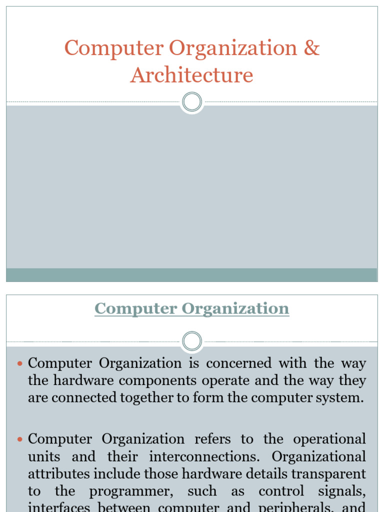 Computer Organization & Architecture | PDF | Computer Data Storage ...
