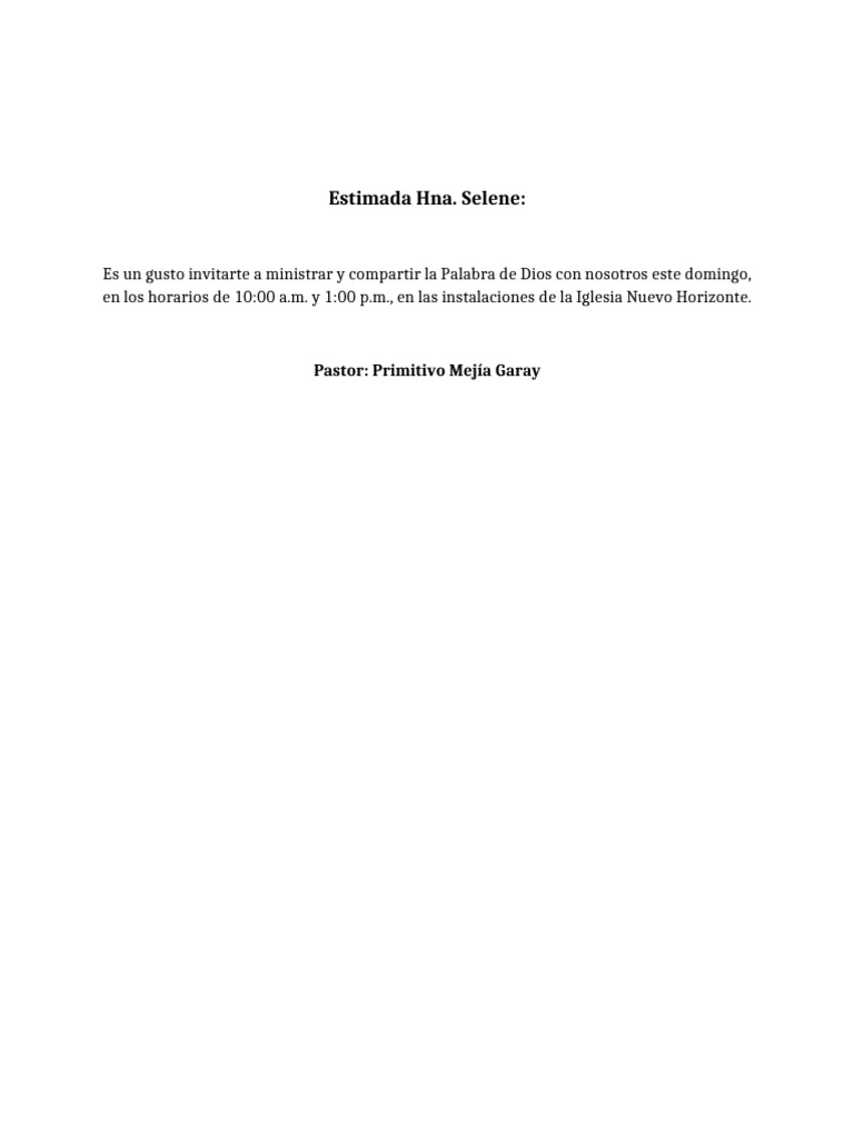 Invitacion Hna Selene | PDF