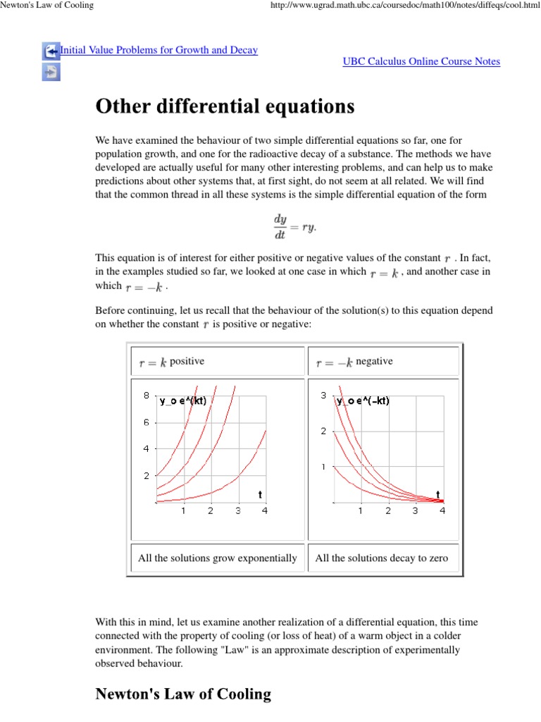 Newton's Law of Cooling | Differential Equations | Equations