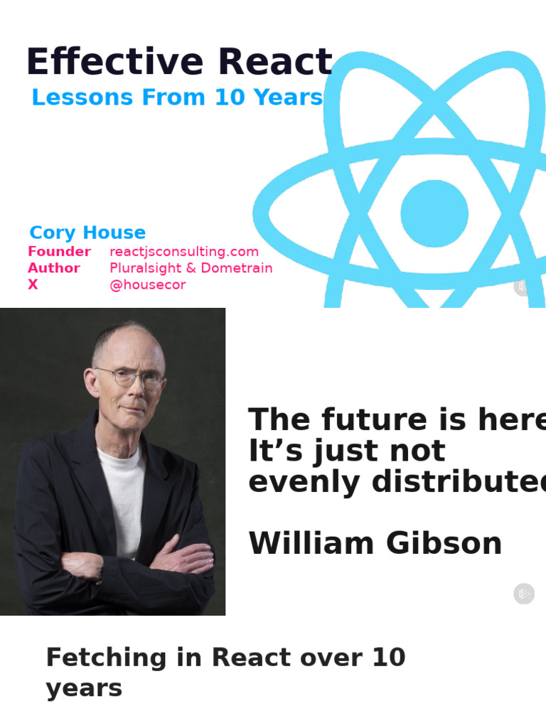 Effective React: Lessons From 10 Years - Cory House | PDF | Proxy Server | Information Technology