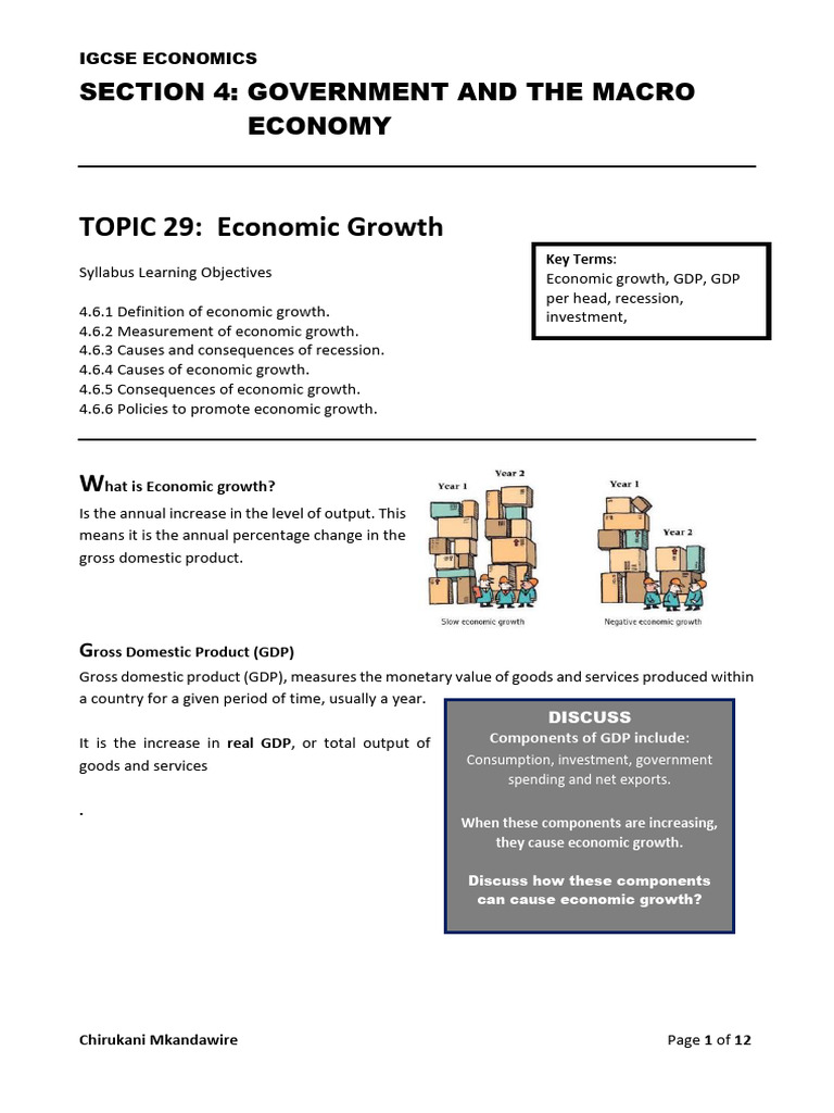 Topic 29. Economic Growth | PDF | Gross Domestic Product | Recession