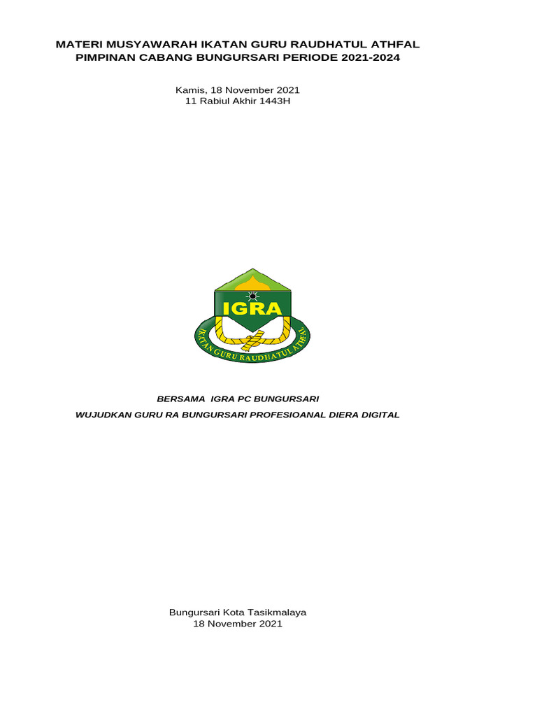 Materi Muscab 2021 | PDF
