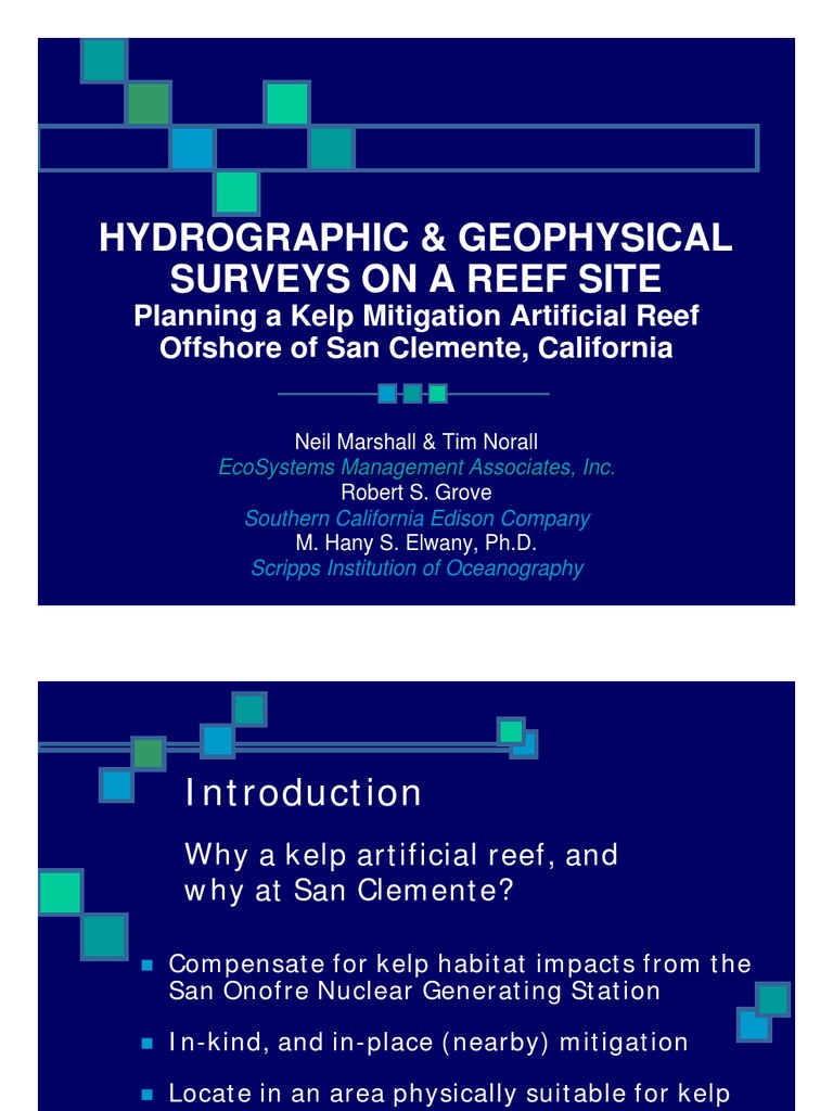 Hydro Graphic & Geophysical Surveys On A REEF Site Planning A Kelp ...