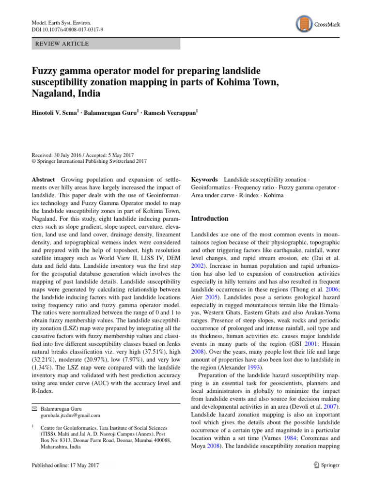 Fuzzy Gamma Operator Model For Preparing | PDF | Landslide | Topography